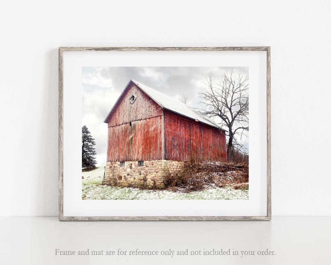 Barn Print Farmhouse Decor Red Barn Art Barn Canvas Print - Etsy