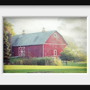 Barn Print landscape photography Red Barn Photograph Barn | Etsy