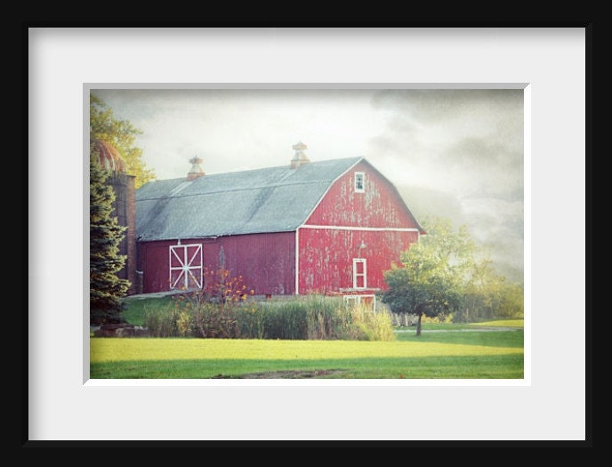 Barn Print landscape photography Red Barn Photograph Barn | Etsy
