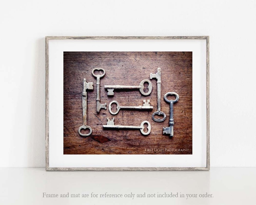 Old Keys Photograph Farmhouse Wall Decor Skeleton Keys - Etsy