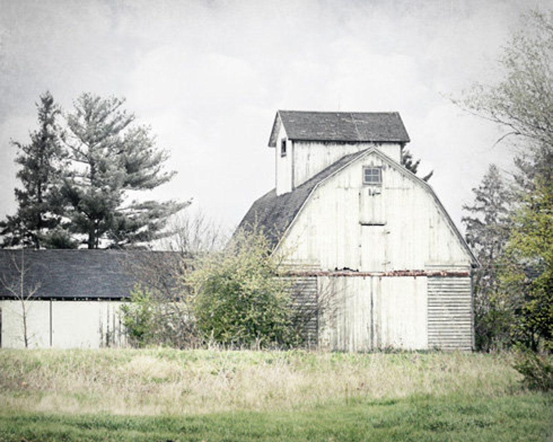 Barn Print, Farmhouse Decor, Barn Art, White Barn Photo, Picture of ...