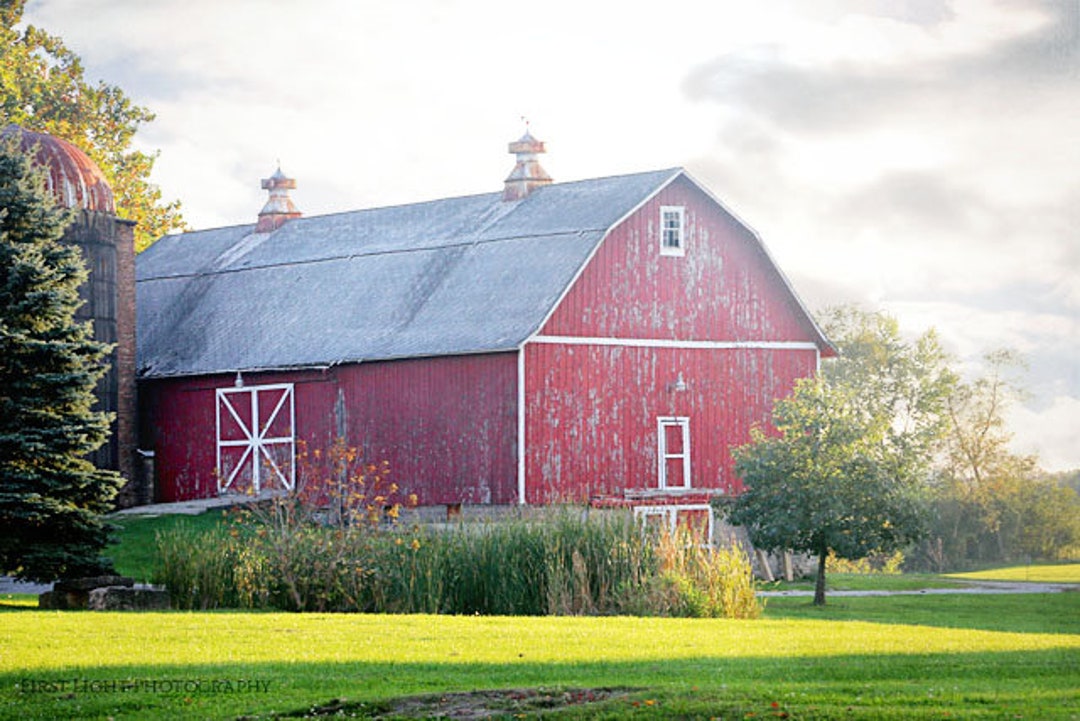 Barn Print Landscape Photography Red Barn Photograph Barn - Etsy
