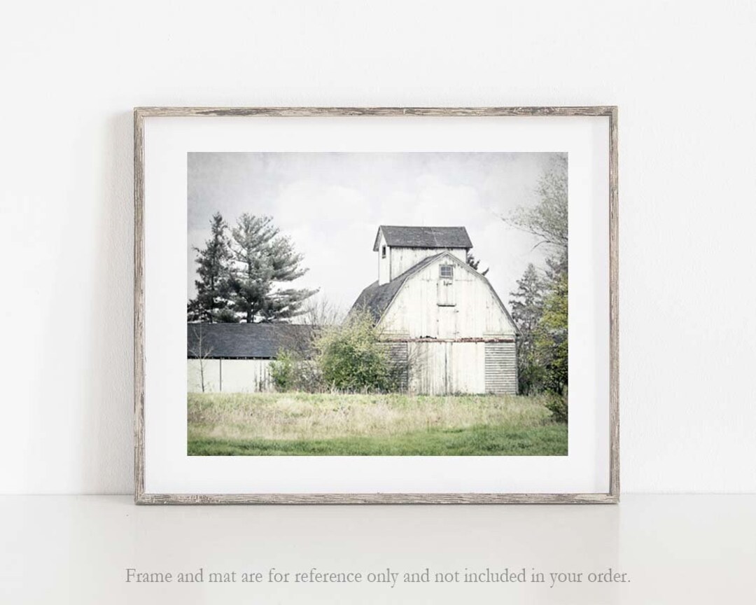 Barn Print Farmhouse Decor Barn Art White Barn Photo - Etsy