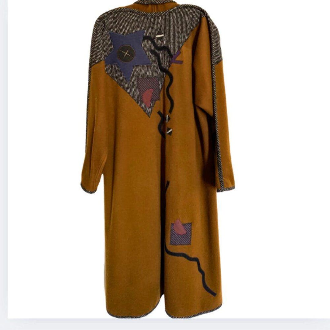 Vintage Beppa Handmade Long Wool Folk Art Appliqué Open Coat - Etsy
