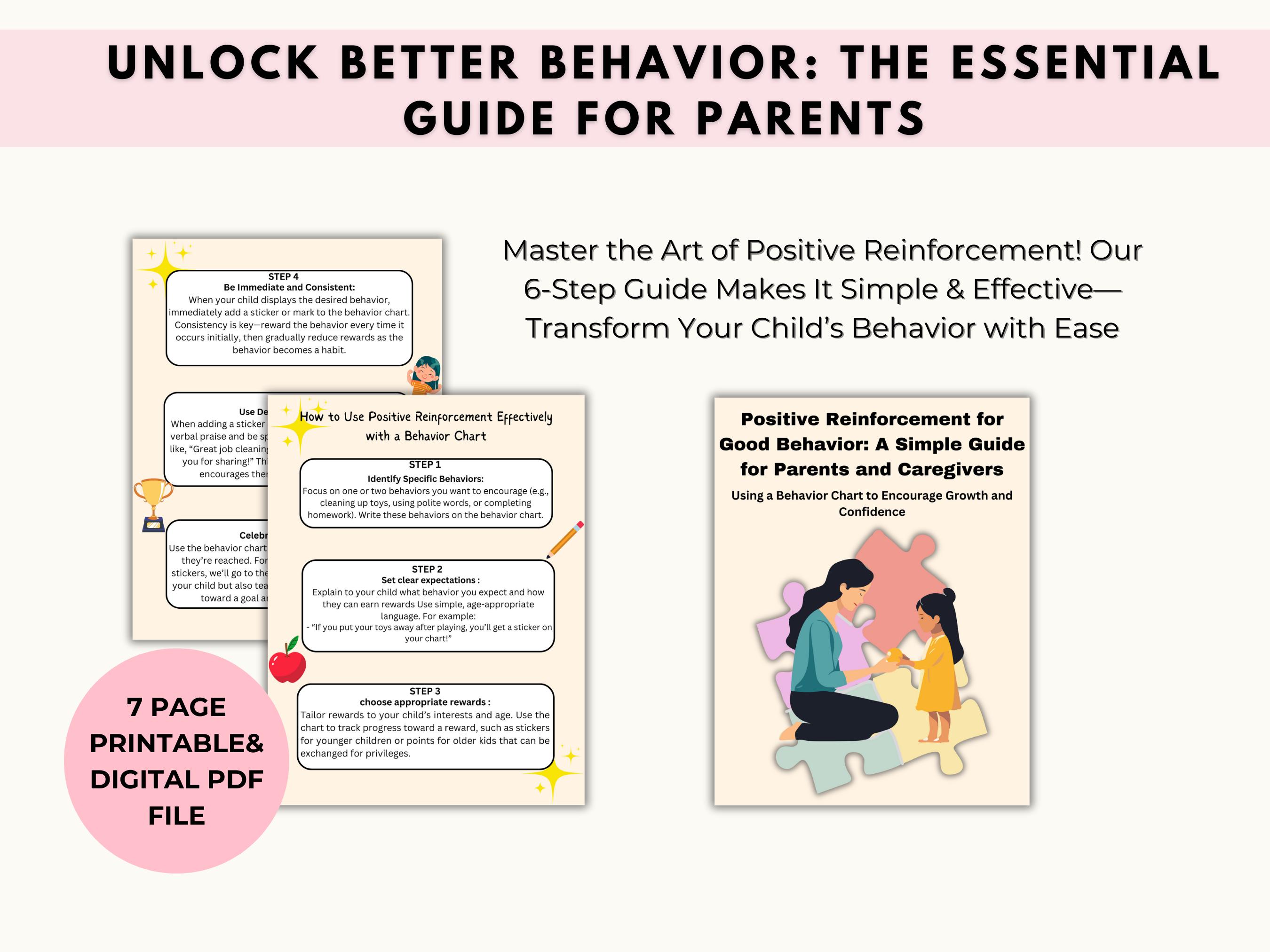 Printable Weekly Kids Behavior Chart , Custom Parent Reward Chart ...