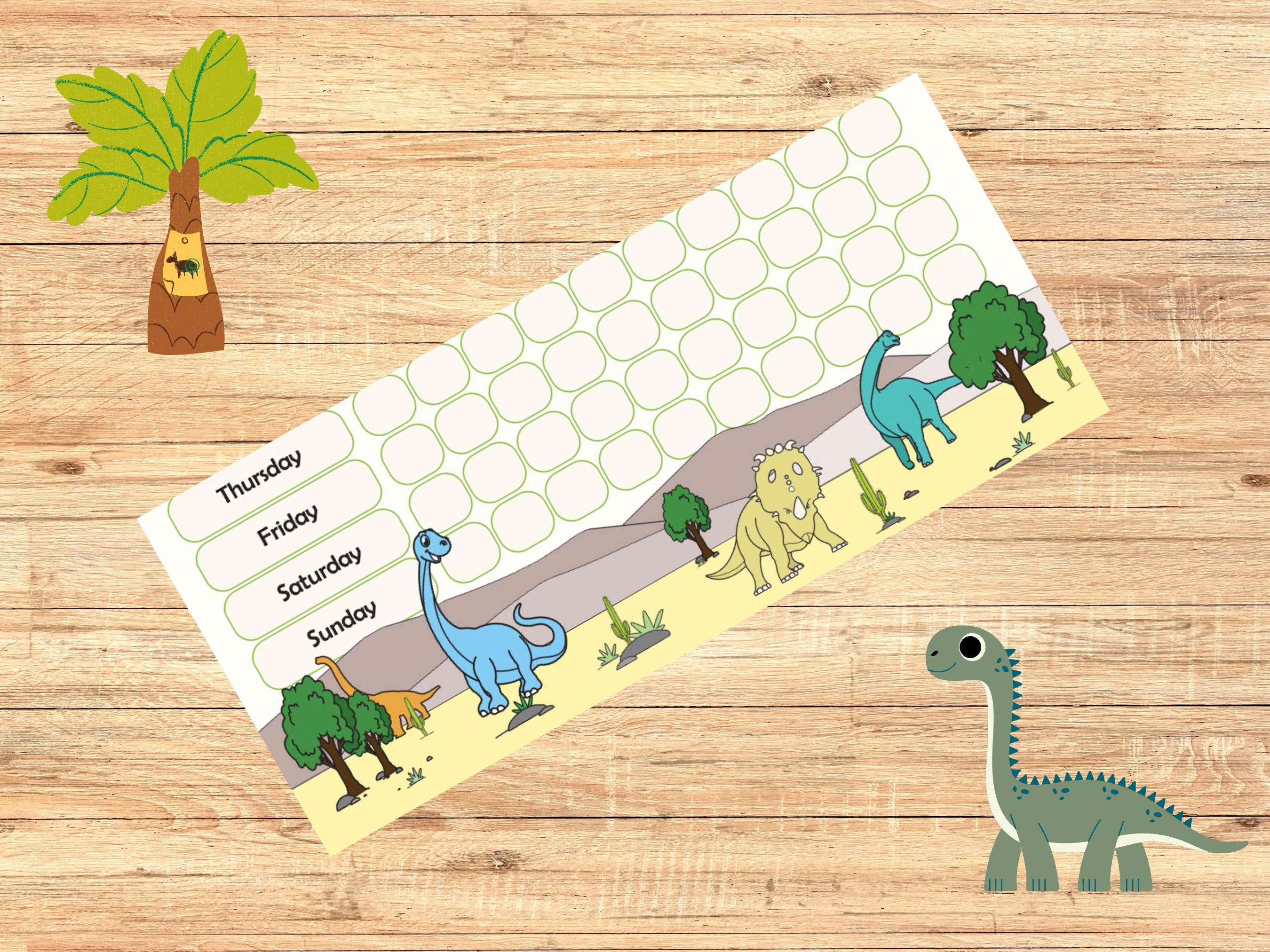 Dinosaur Reward Chart for Kids, Reward Chart Printable, Behavior Chart ...