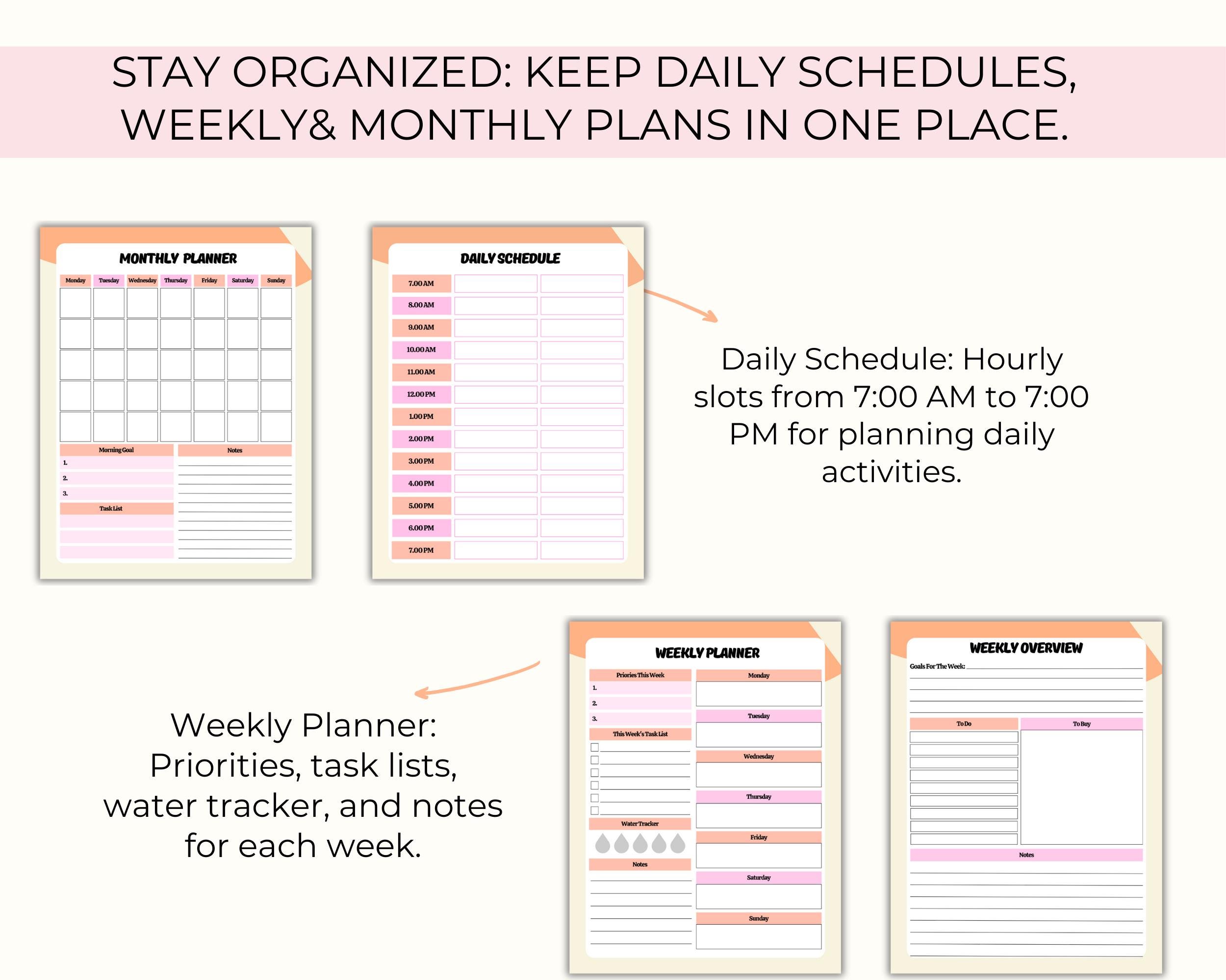 Digital Printable Homeschool Planner, Weekly Lesson Planner Workbook ...