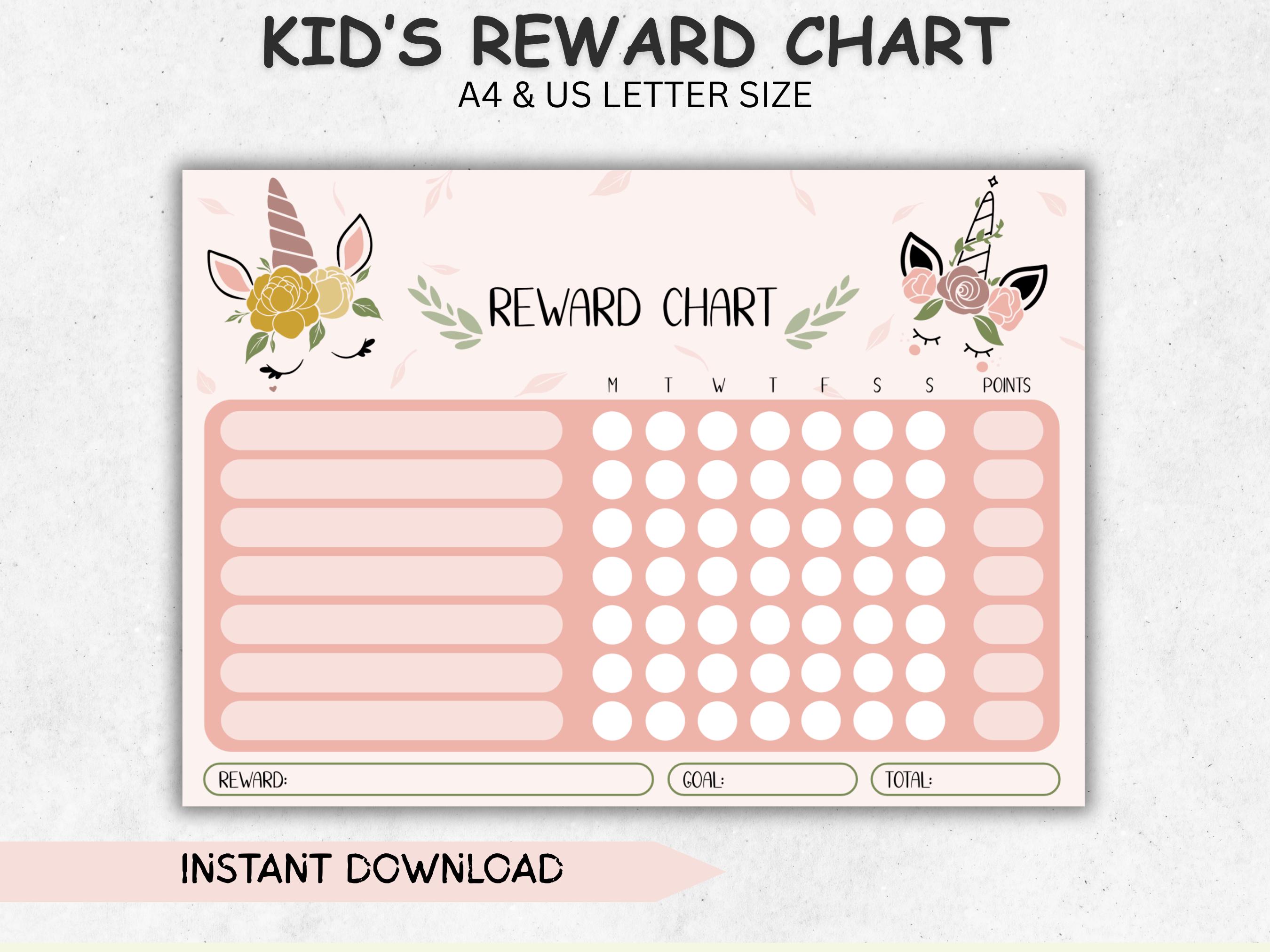 Printable Behavior Reward Chart for Kids, Routine Sticker Star Chart ...
