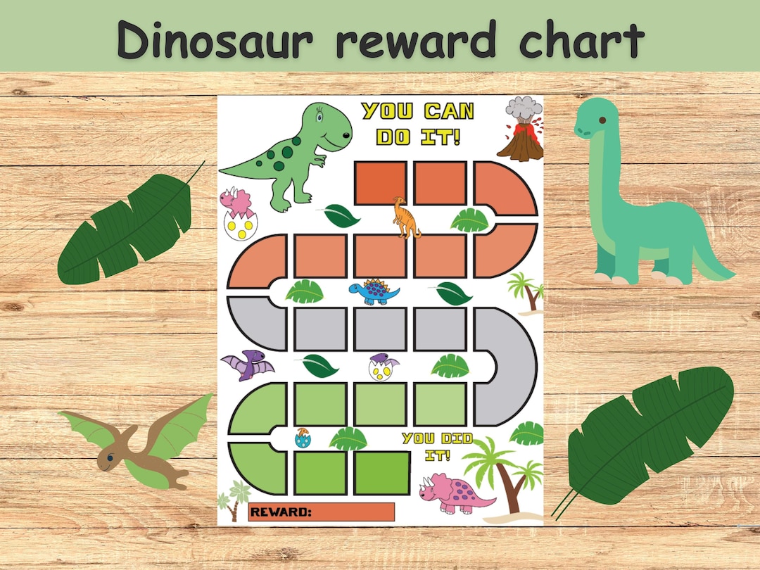 Dinosaur Reward Chart for Kids, Reward Chart Printable, Behavior Chart ...