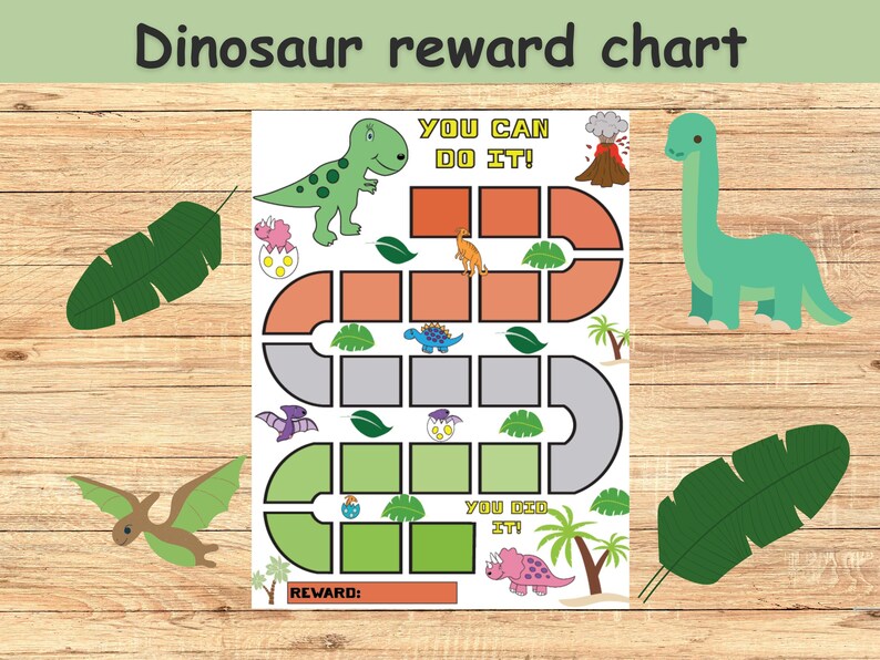 Dinosaur Reward Chart for Kids, Reward Chart Printable, Behavior Chart ...