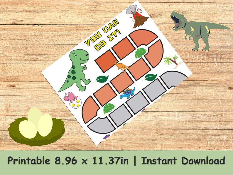 Dinosaur Reward Chart for Kids, Reward Chart Printable, Behavior Chart ...
