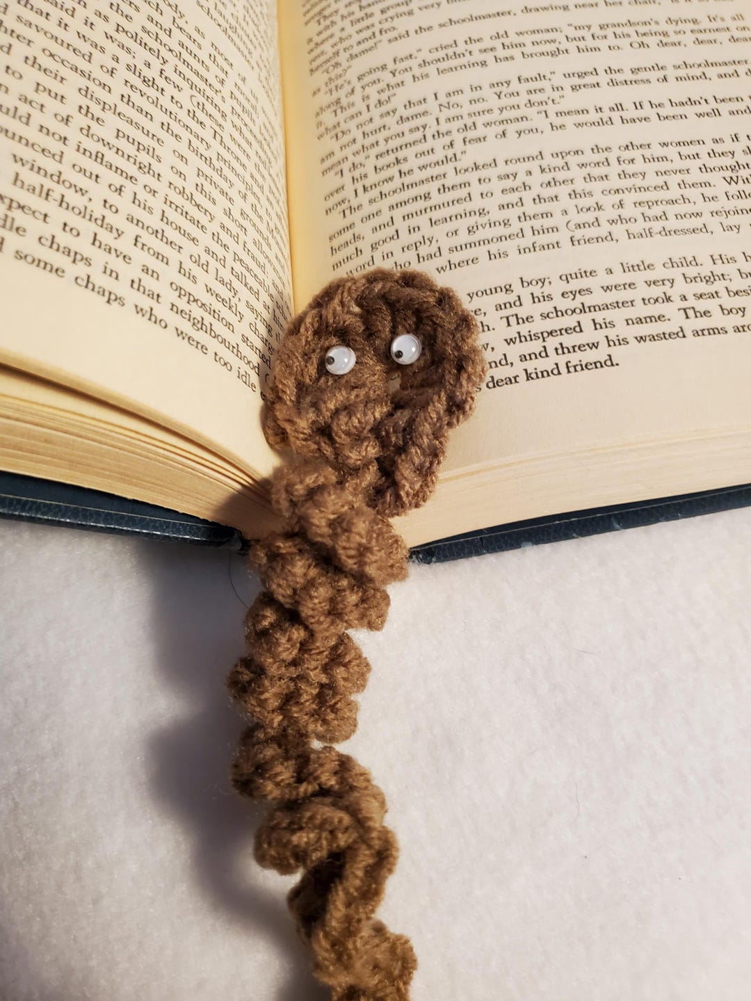Bookworm ,homemade,crocheted, Bookmark. 72 - Etsy