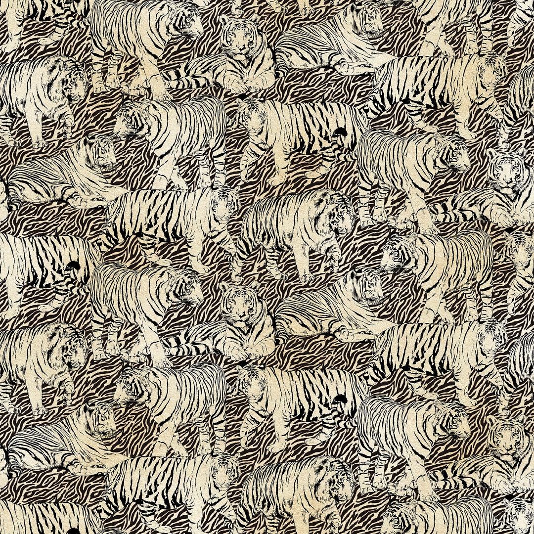 Naturescapes Jungle Queen Tonal Tigers One Yard - Etsy.de