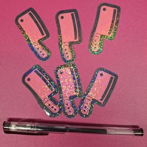 Pink Meat Cleaver Sticker, Butcher and Blackbird Inspired Sticker ...