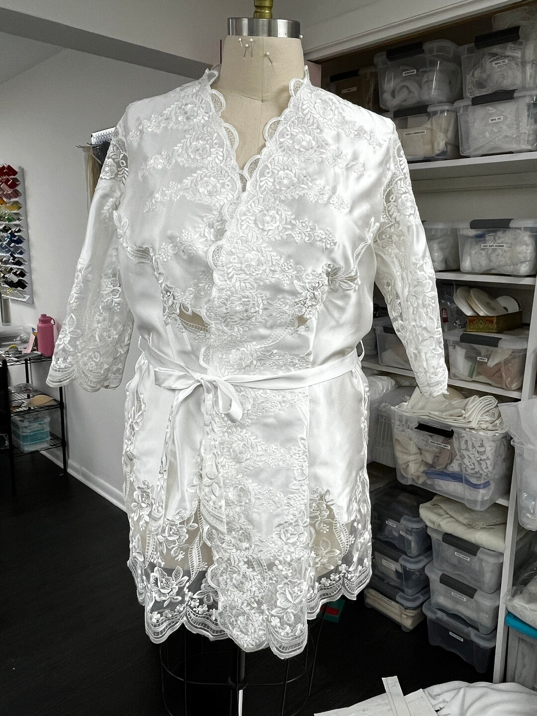 Custom Bridal Dressing Robe From Heirloom Materials and Vintage Wedding ...