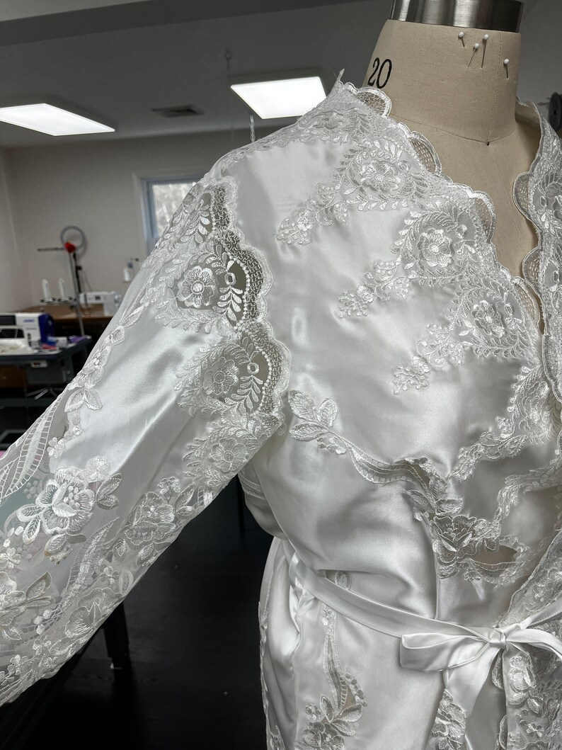Custom Bridal Dressing Robe From Heirloom Materials and Vintage Wedding ...