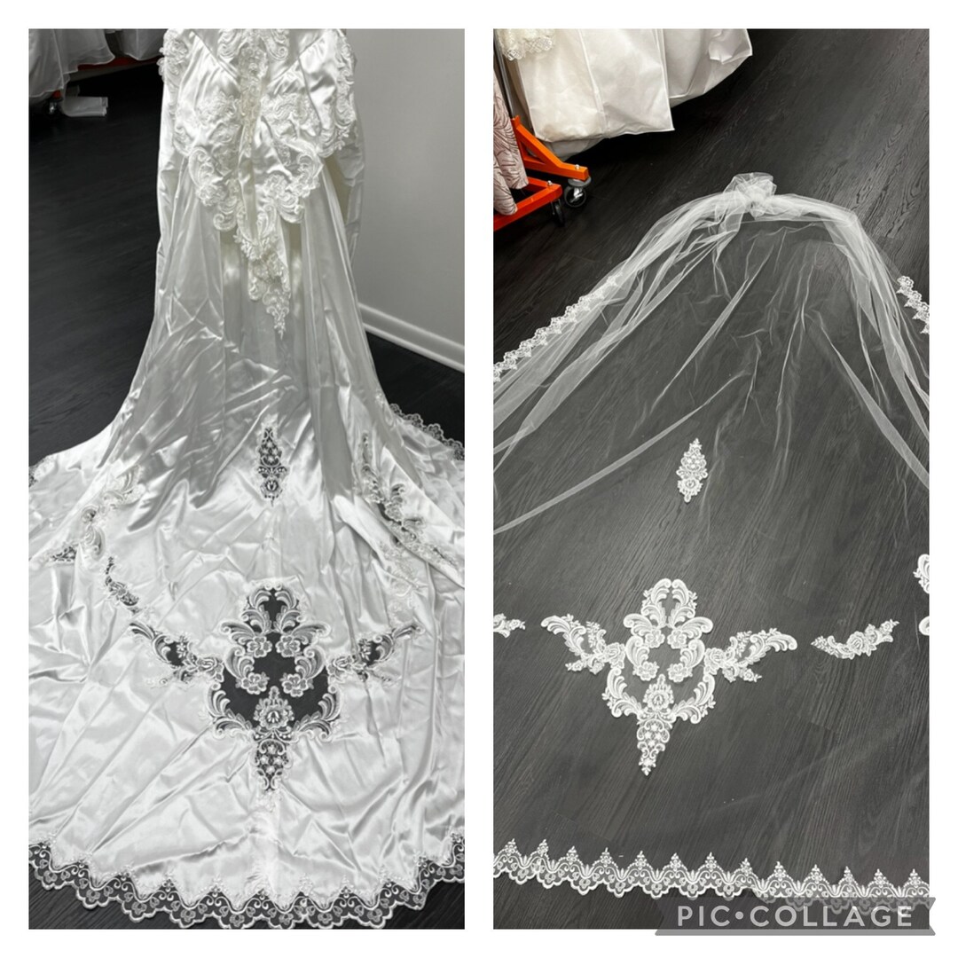 Custom Heirloom Veil: Vintage Gown Lace & Tulle | Bridal Accessory ...