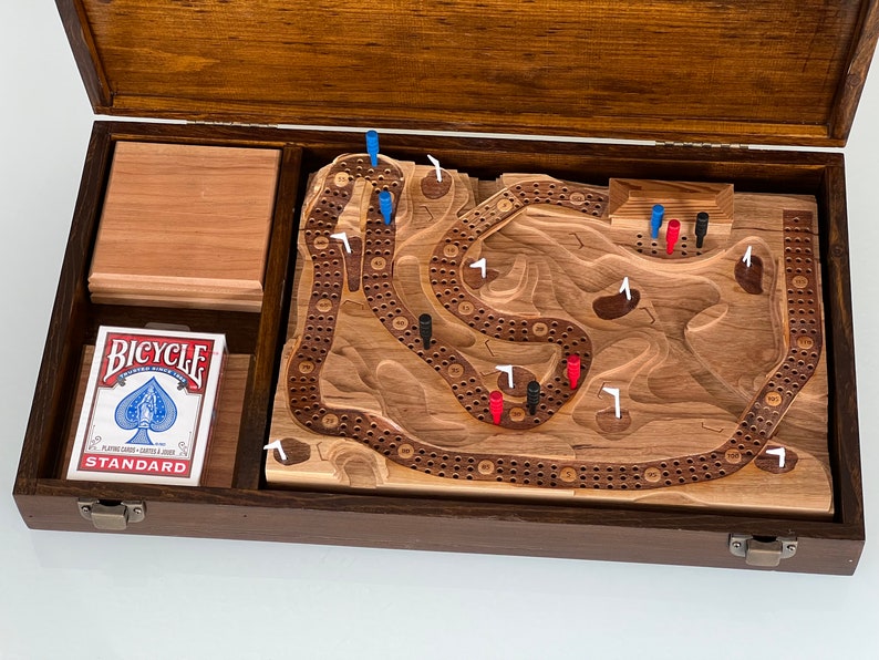 Cherry 3D Golf Course Cribbage Board Gift Set - Etsy