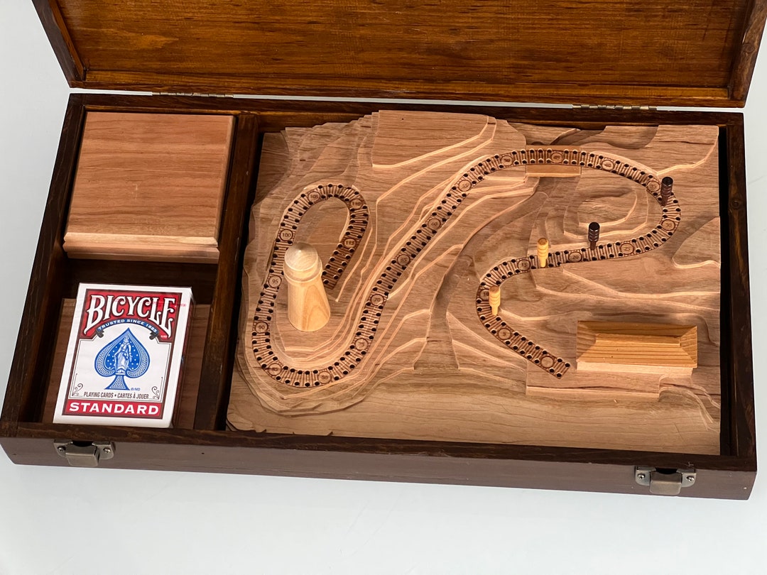 Cherry 3D Lighthouse Cribbage Board Gift Set - Mahogany Case - Etsy