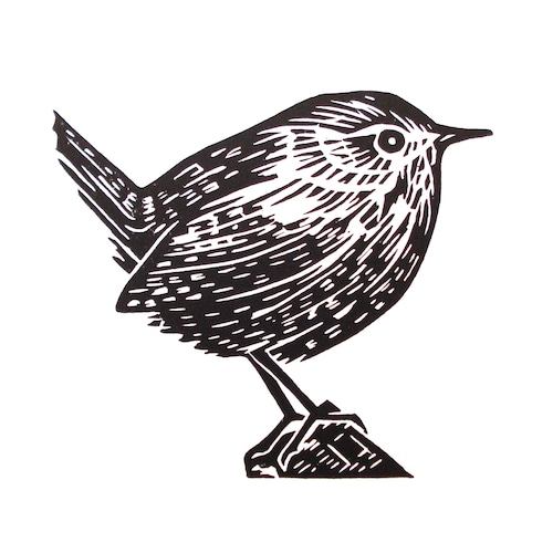 Wren Print Wren Linocut Print Wren Art Print Original - Etsy