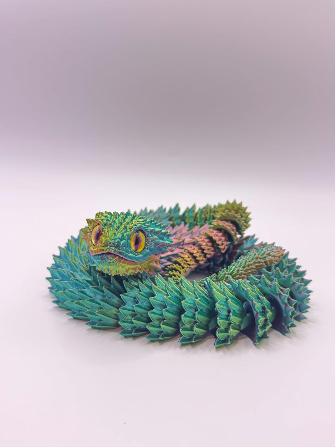 3D Printed Bush Viper – Articulated Spiky Snake Fidget Toy - Etsy