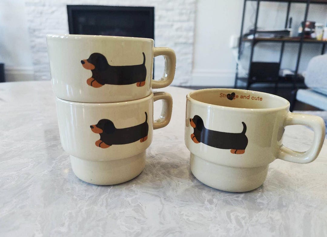 Stacking Dog Mug|cute Dachshund Ceramic Mugs|space-saving Coffee Cups ...