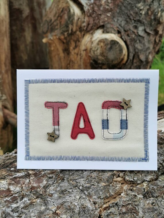 Appliquéd Fabric Card Tad Fathers Day Birthday Any | Etsy