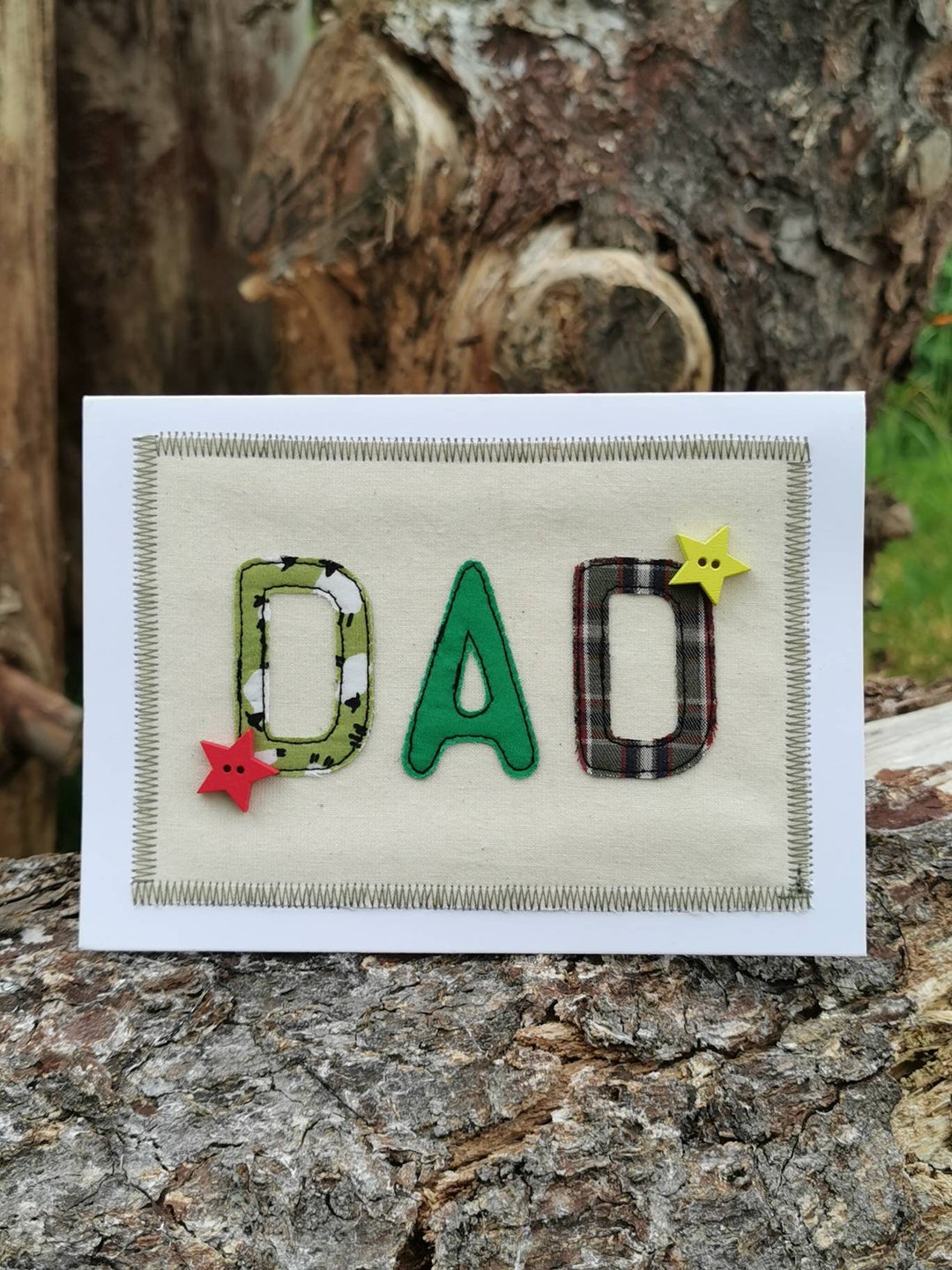 Appliquéd Fabric Card Dad Fathers Day Birthday Any - Etsy