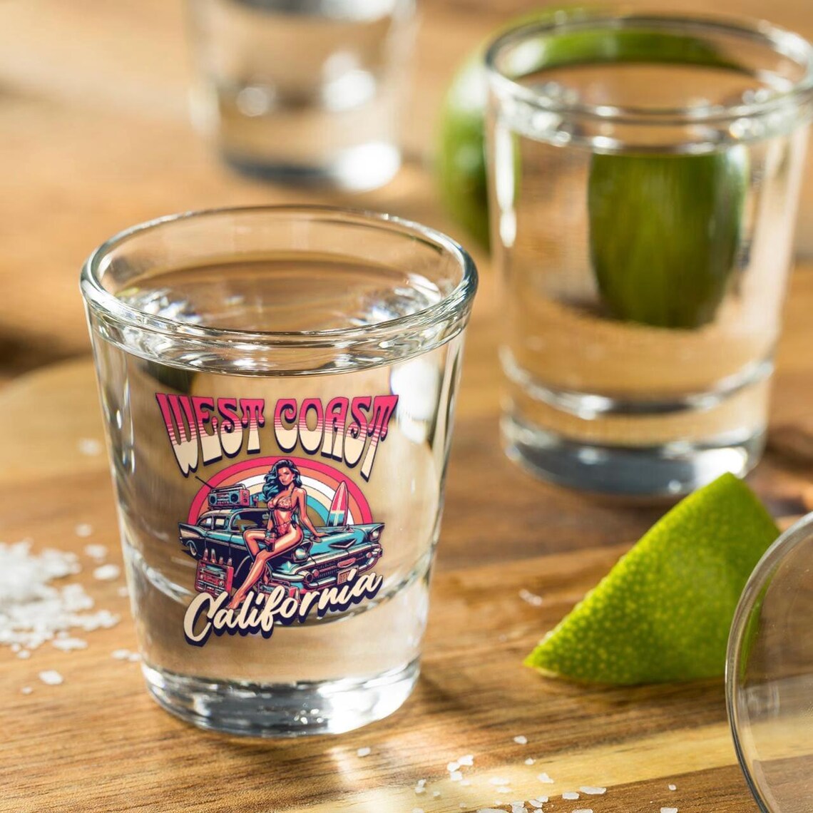 West Coast California Shot Glass, 1.5oz, Summer Shot Glass, Birthday ...
