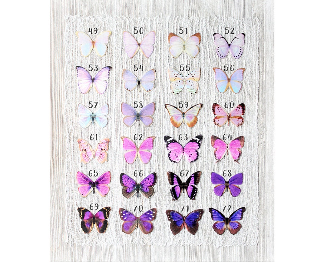 Purple Silk Butterflies . 1-20 Hair Clips, Pins, Magnets . Your Choice ...