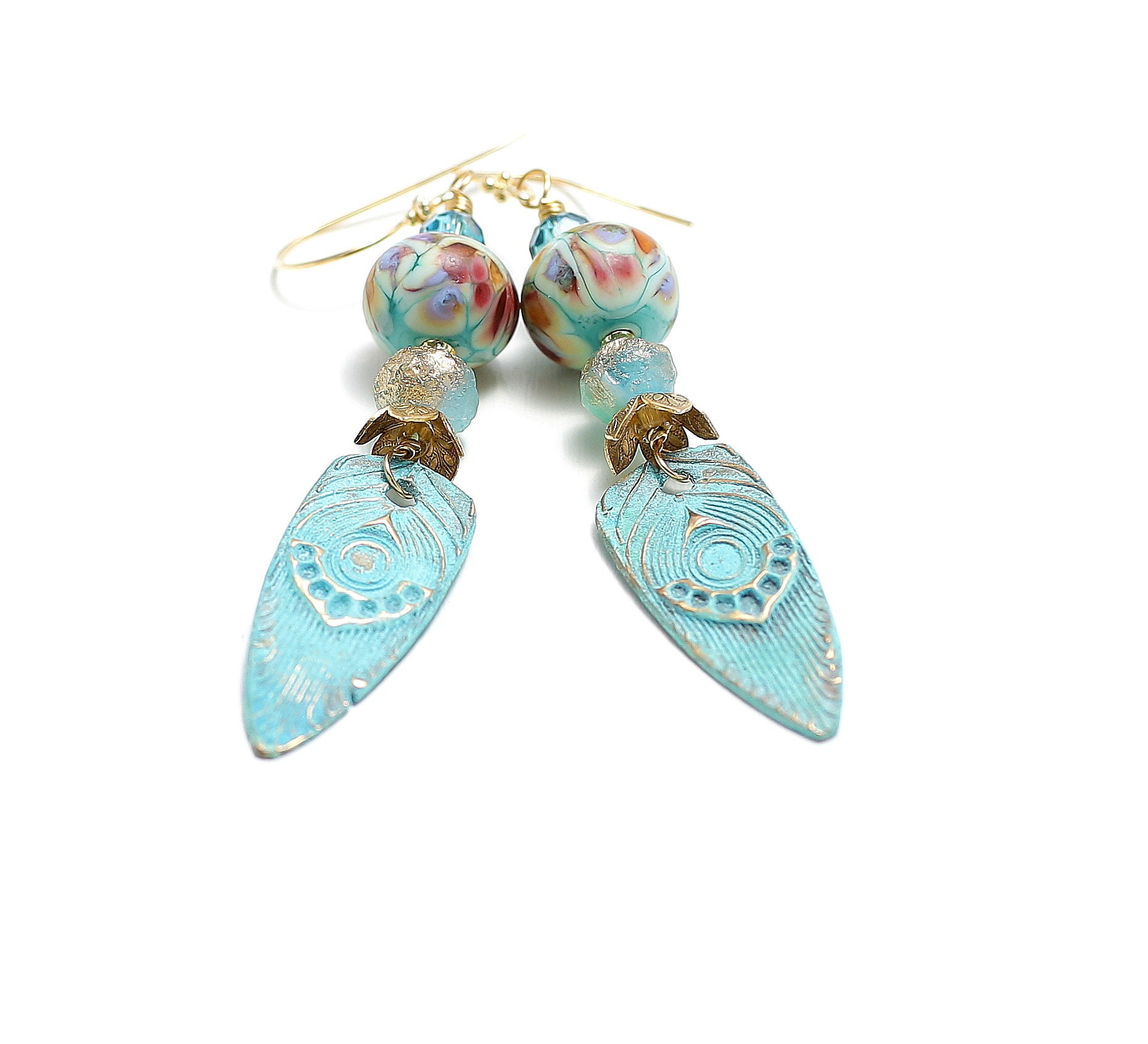 NEW Long Colorful Boho Earrings. Southwest Colors. Turquoise | Etsy