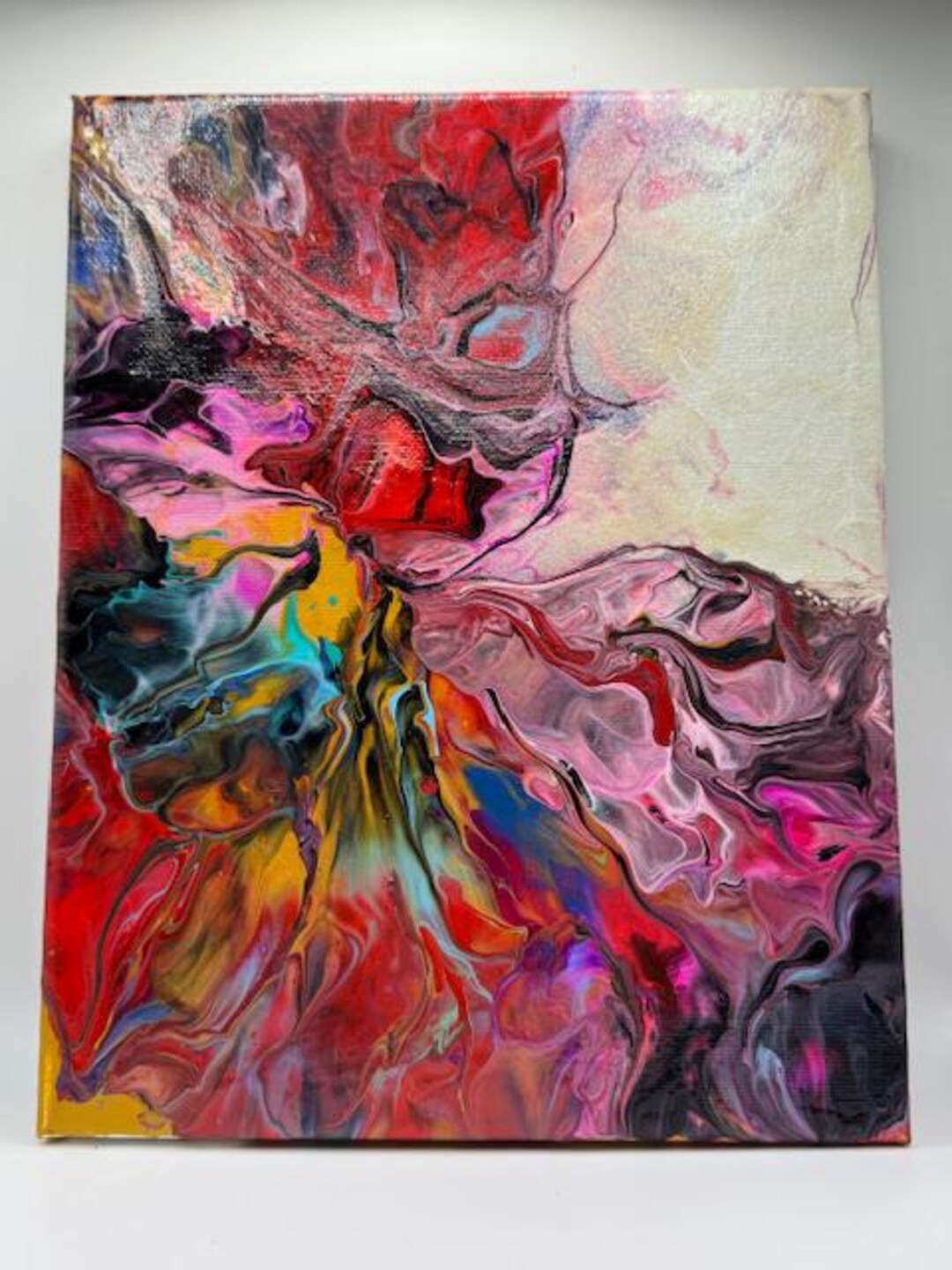 Multi Color Burst Canvas With Acrylic Paint - Etsy