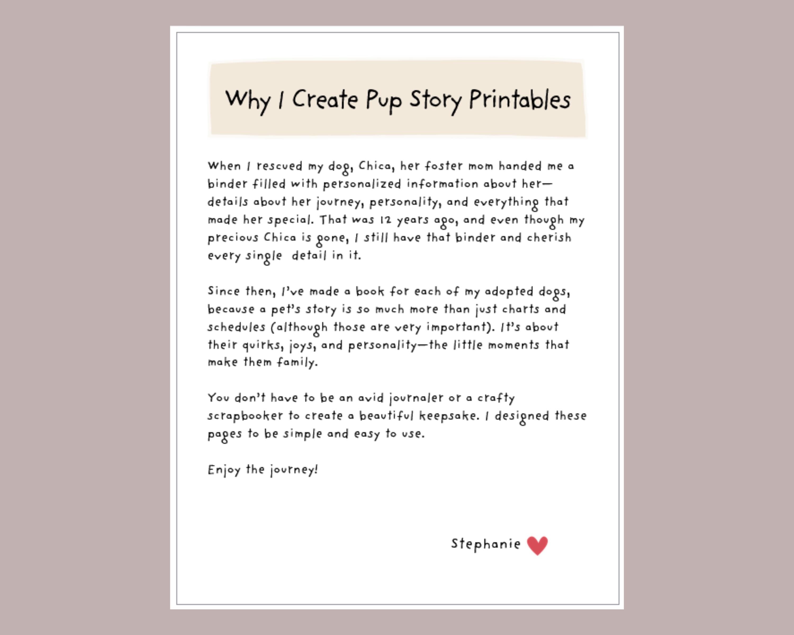 Printable PDF PUPPY PAGES Memory Book | Fun Guided Journal ...