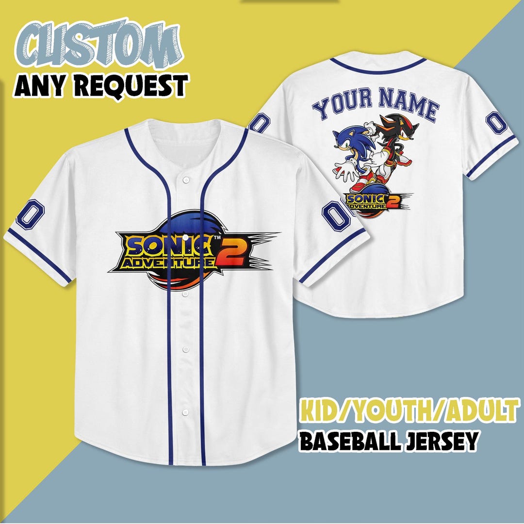 Personalized Sonic Adventure 2 Baseball Jersey, Sonic and Shadow ...