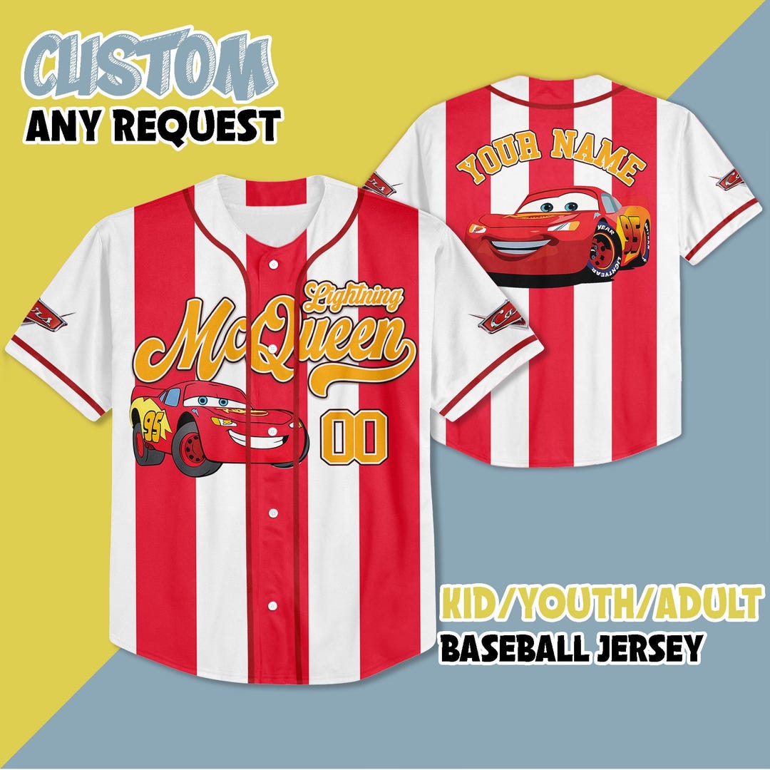 Custom Disney Cars Lightning Mcqueen Baseball, Personalized Cars ...