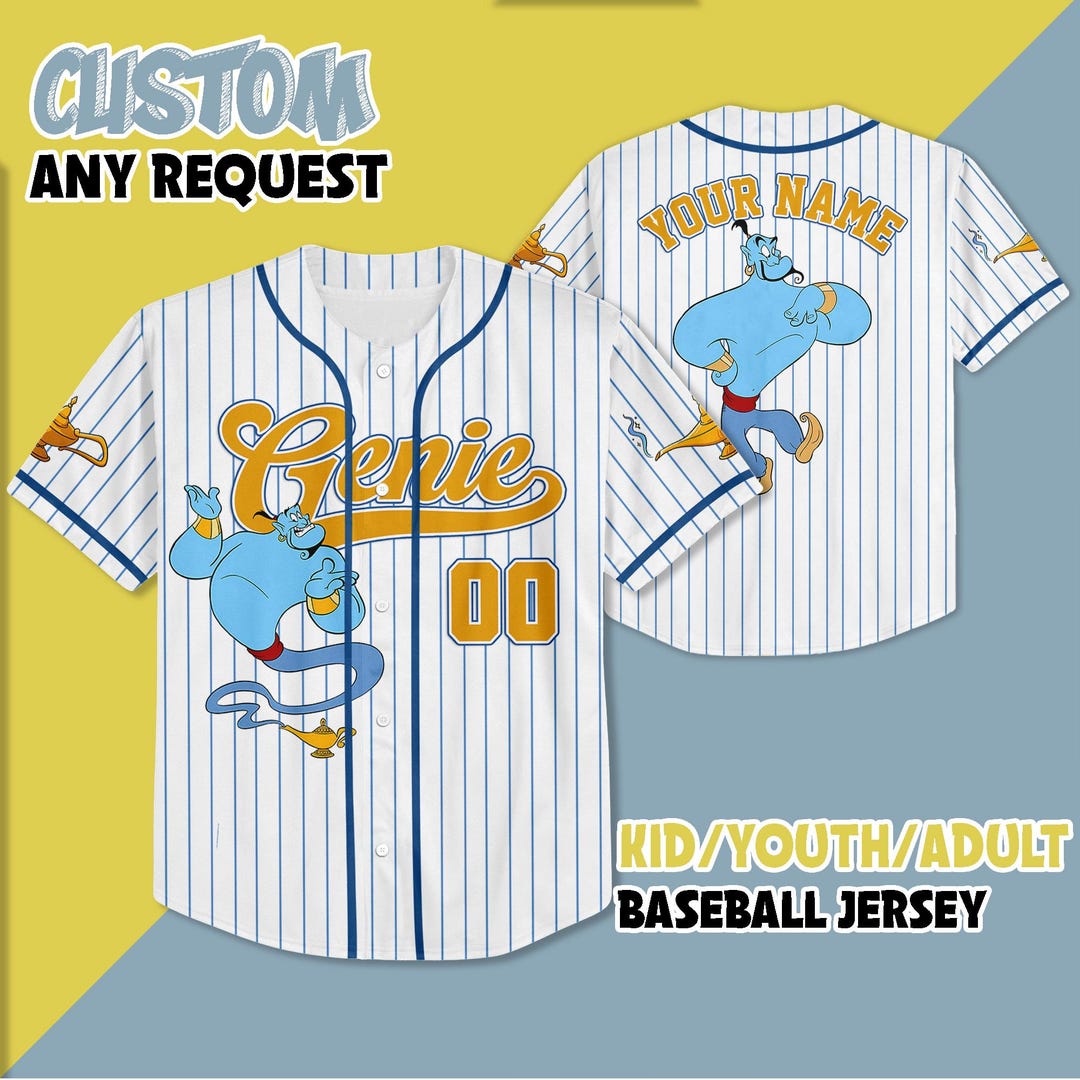 Personalized Disney Aladdin Genie Baseball, Disney Baseball Jersey ...