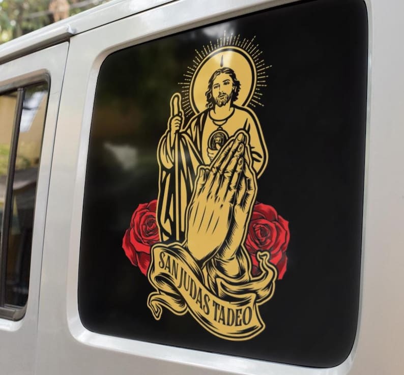 Handmade San Judas Tadeo Vinyl Decal: Christian Faith Bumper Sticker - Etsy