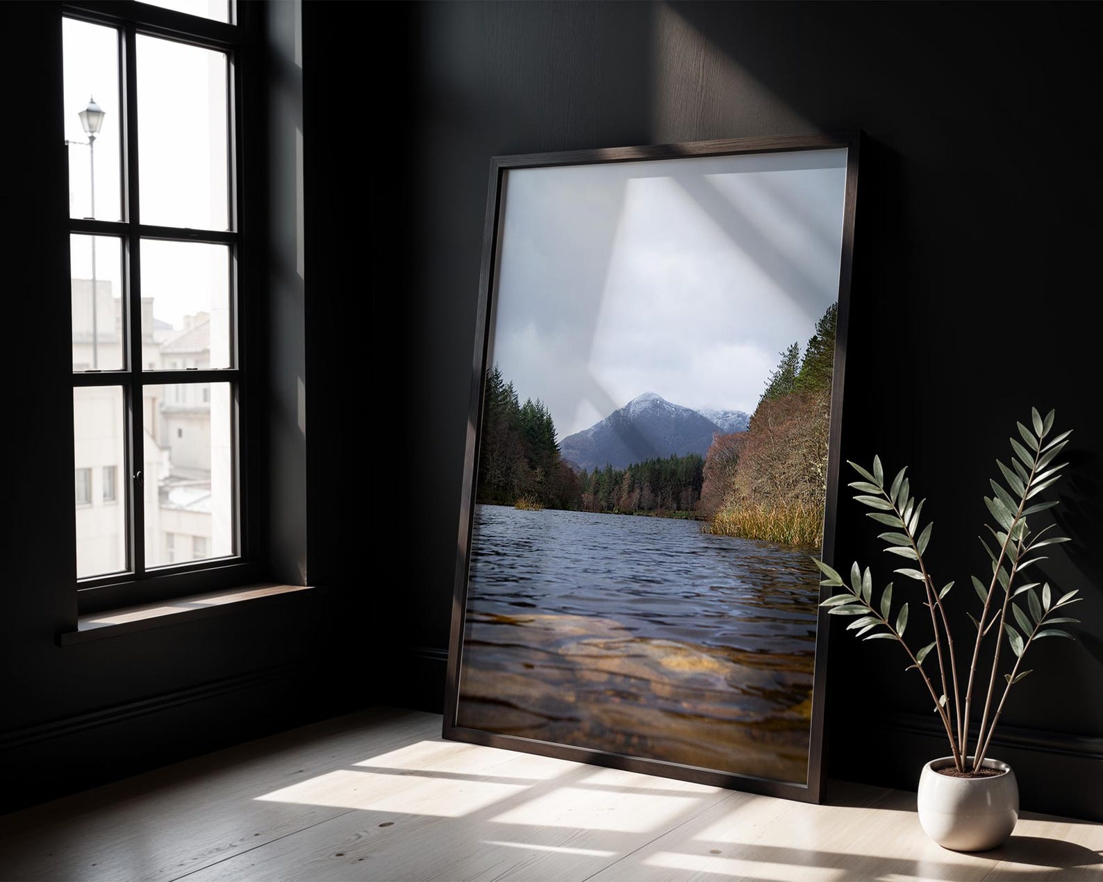 Scottish Loch Photography Print: Spruce Forest, Mountain View (digital ...