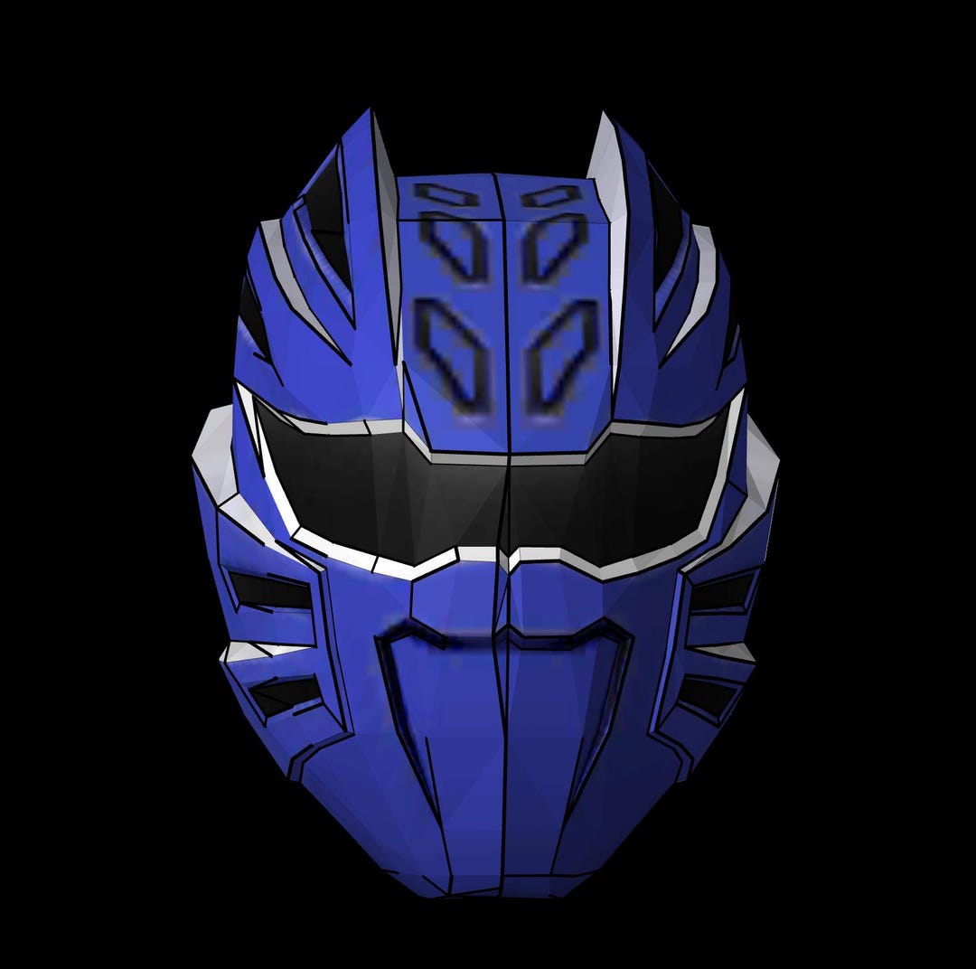 Super Gekiblue Helmet Foam Template, Power Rangers Jungle Fury Cosplay ...