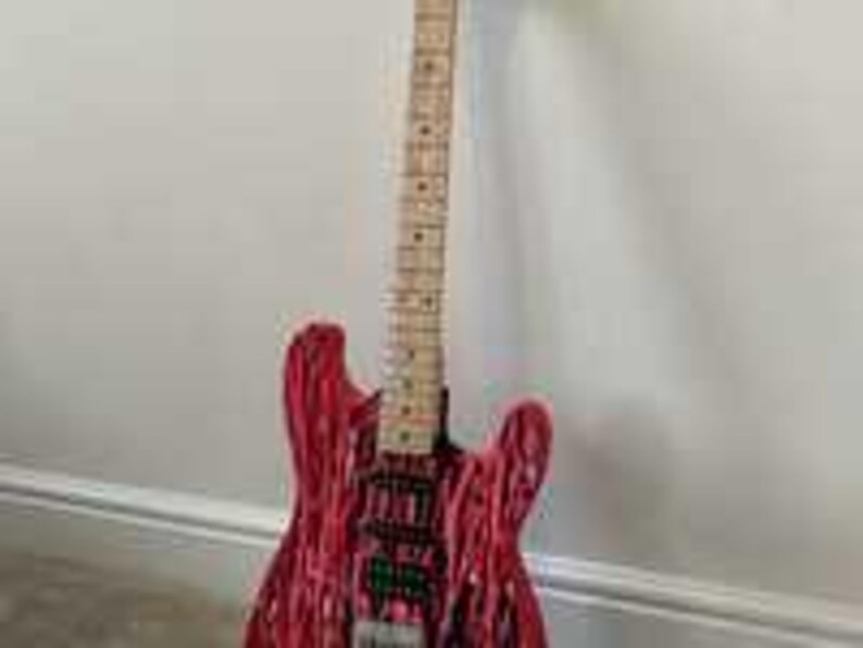 3D Printed Strat Style Guitar STL File: Organic Design Electric Guitar ...