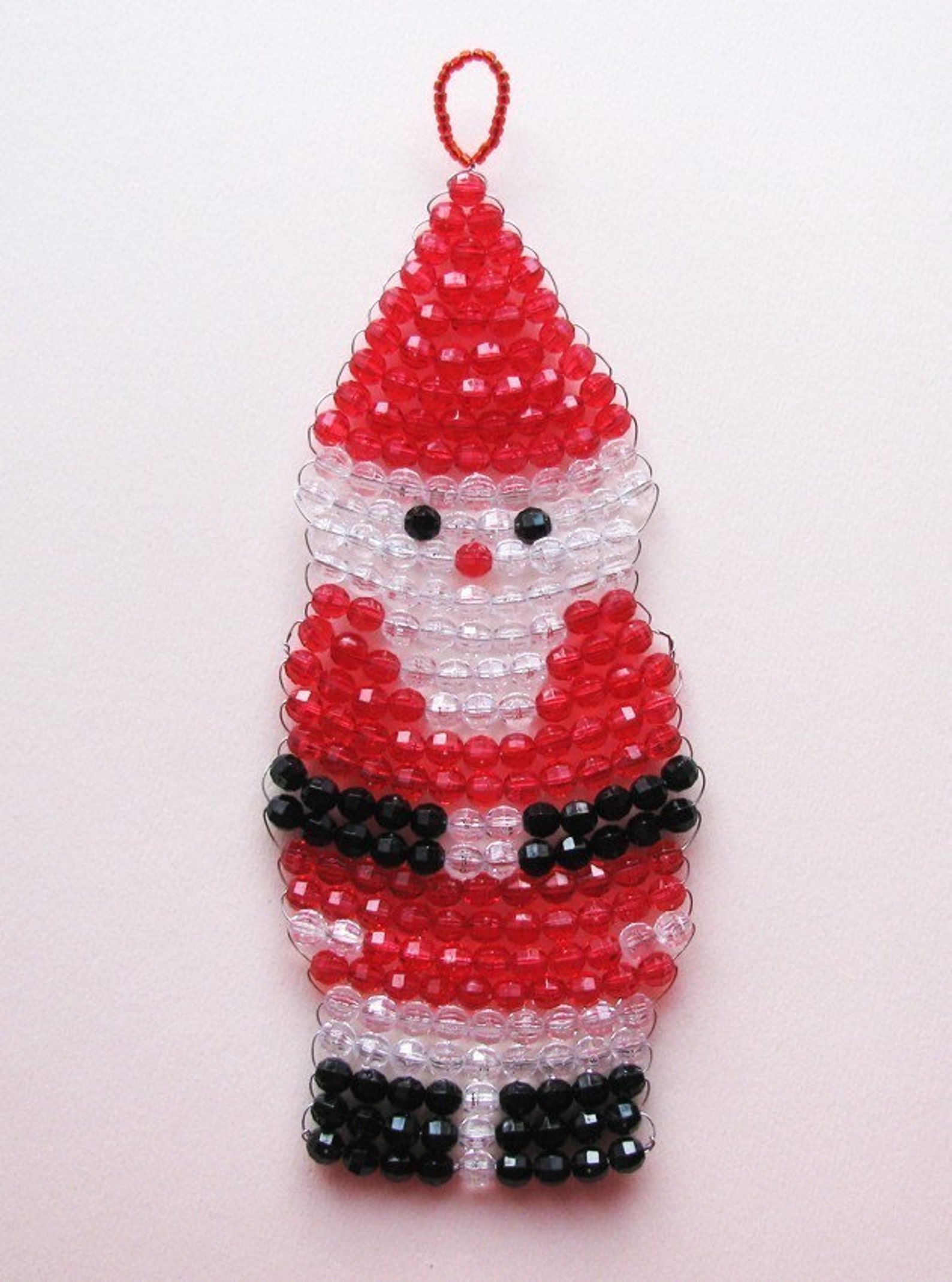 DIY PDF Tutorial - Santa Claus, Beaded Christmas Ornament - Etsy