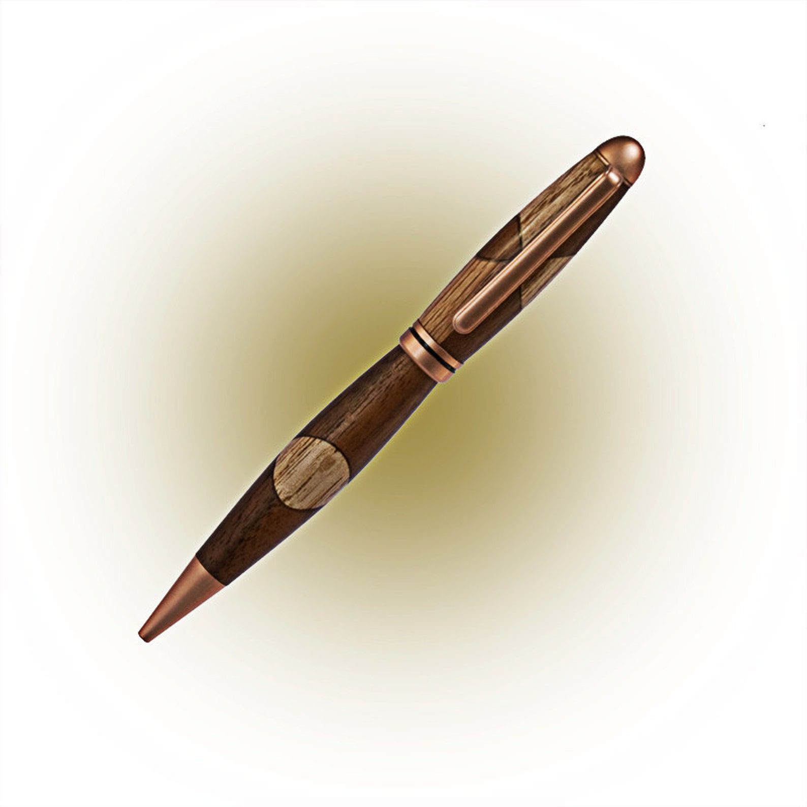 Walnut and Oak European Style Ballpoint Twist Pen - Etsy