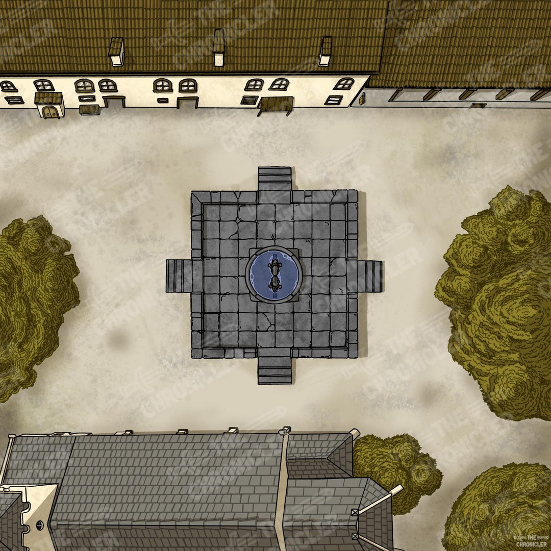 Town Square D&D Battlemap - Day | Dungeons and Dragons RPG Accessory - Etsy