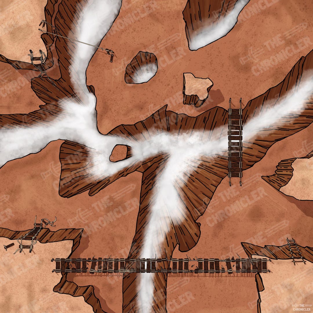 Canyon Chasms D&D Battlemap - Day | Dungeons and Dragons RPG Accessory ...