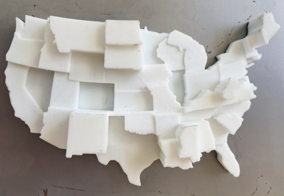 Welfare Data Visualization 3D Printed Map Infographic | Etsy
