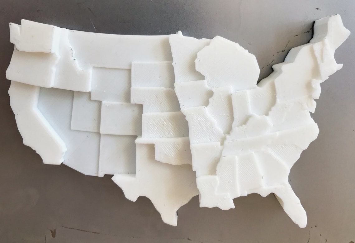 Rainfall Data Visualization | 3D Printed Map | Infographic Fridge ...