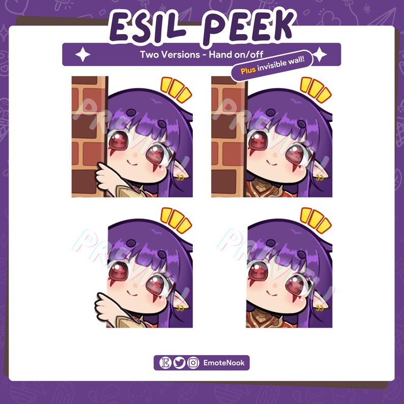 Esil Peek Emote Cute Twitch Emotes Solo Leveling Emote Discord Emotes ...