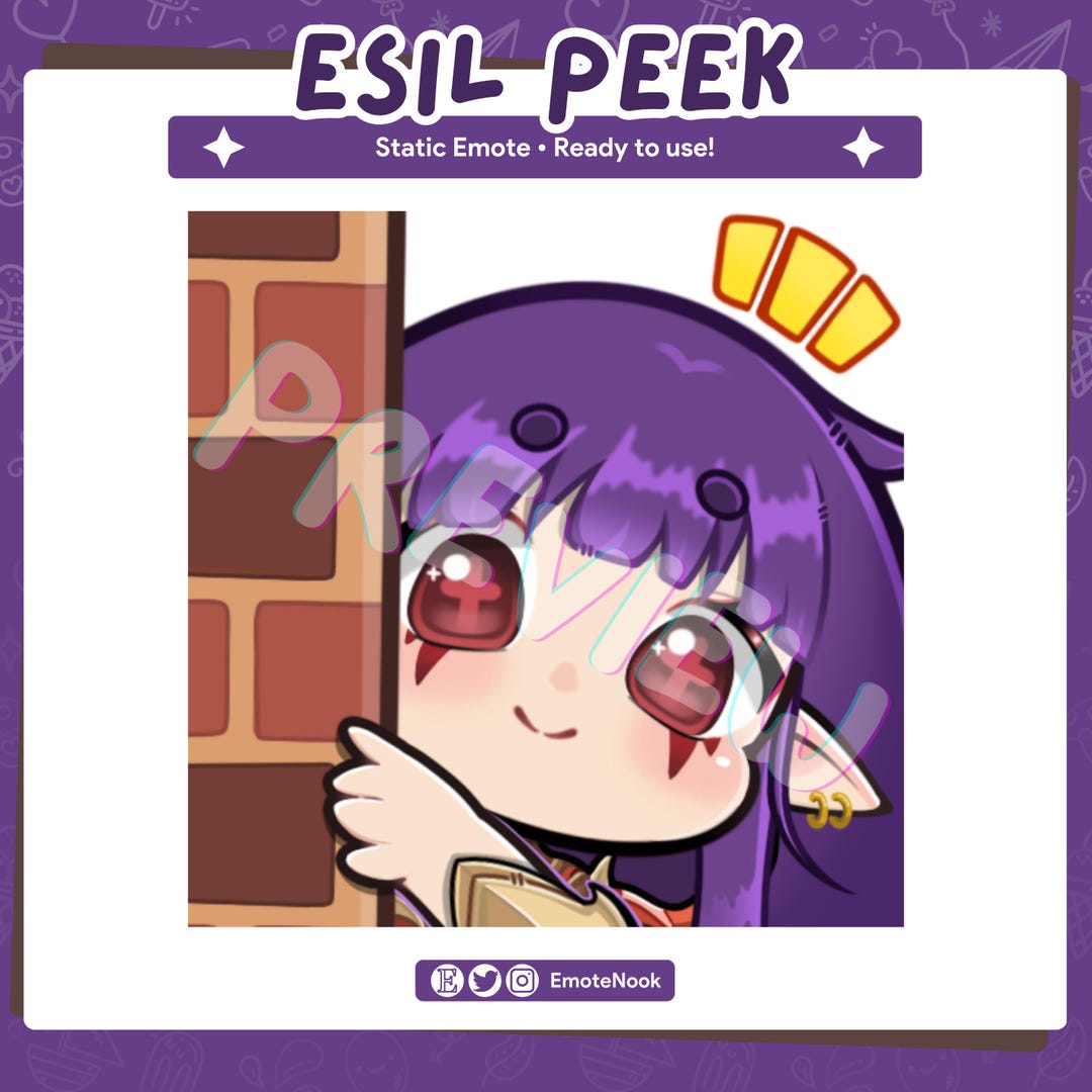 Esil Peek Emote Cute Twitch Emotes Solo Leveling Emote Discord Emotes ...