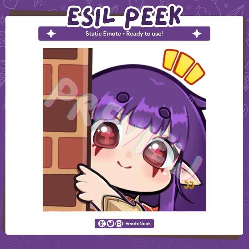 Esil Peek Emote Cute Twitch Emotes Solo Leveling Emote Discord Emotes ...