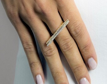 Diamond Bar Ring | Etsy